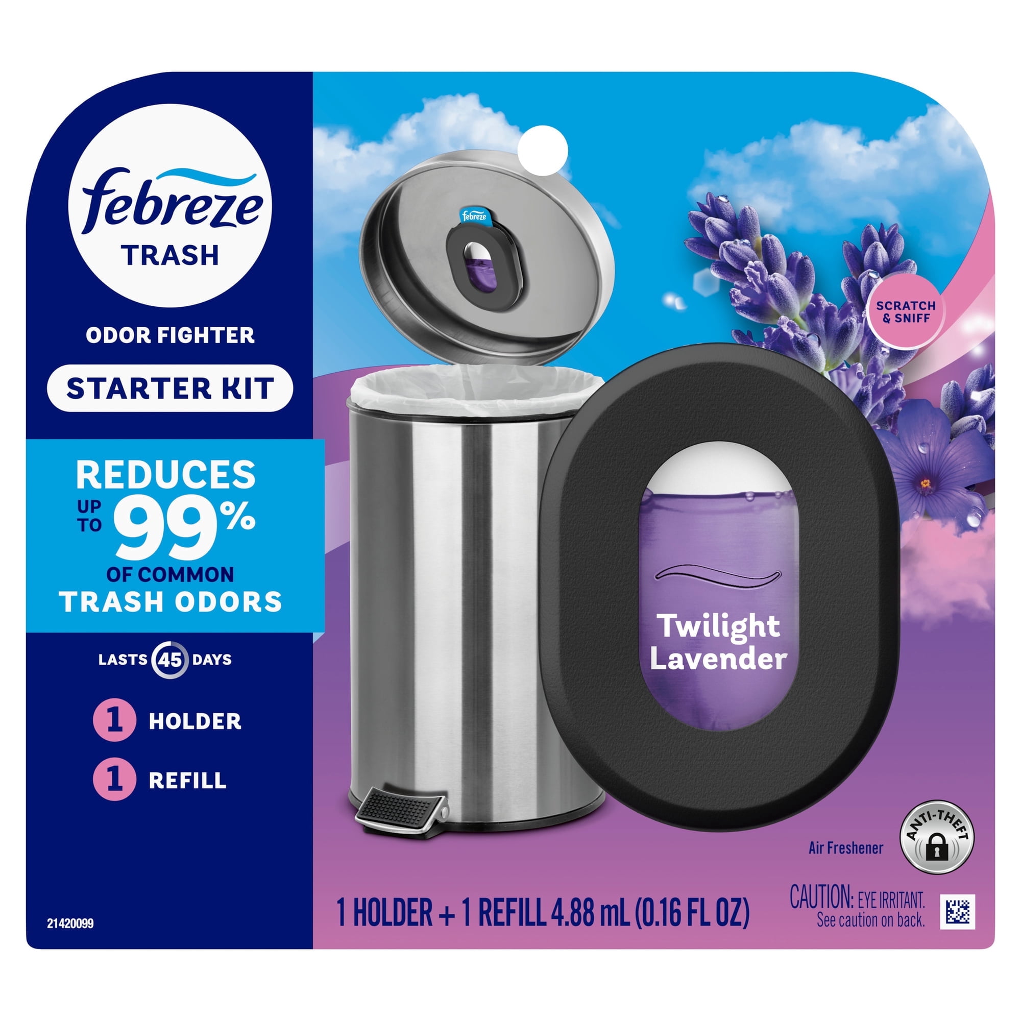 3 packs-Febreze Trash Odor Fighter, Twilight Lavender Scent, 1 Holder ...