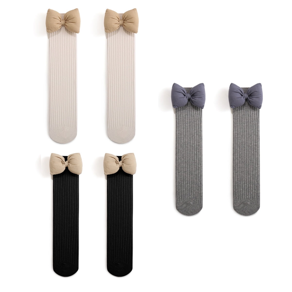 3 pairs Baby Knee High Socks Girls Tube Long Socks Boys Newborn Infants ...