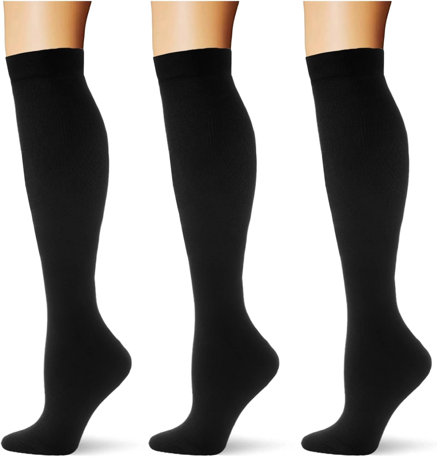 (3 pairs) compression socks 20-30 mmhg long knee high socks for women ...