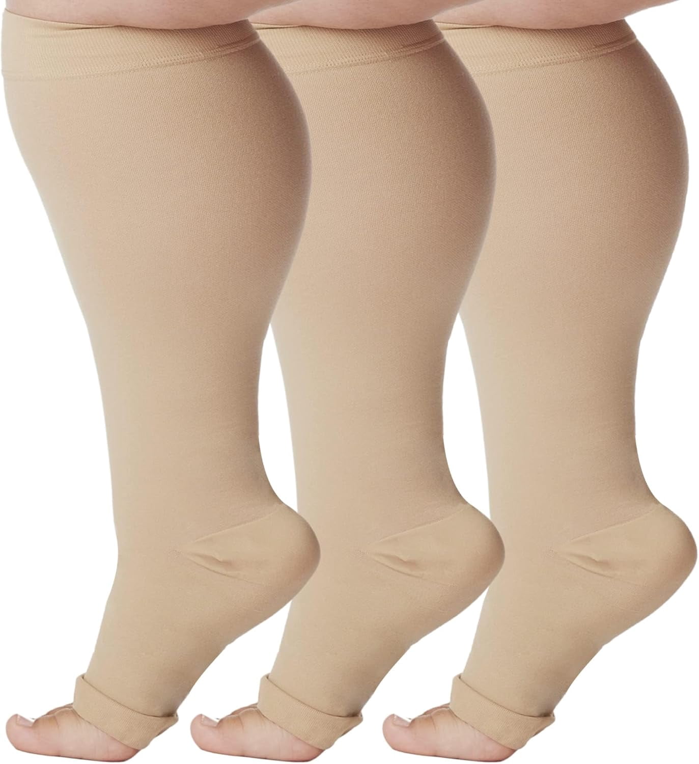 (3 pairs) graduated support opaque compression knee high socks for men ...
