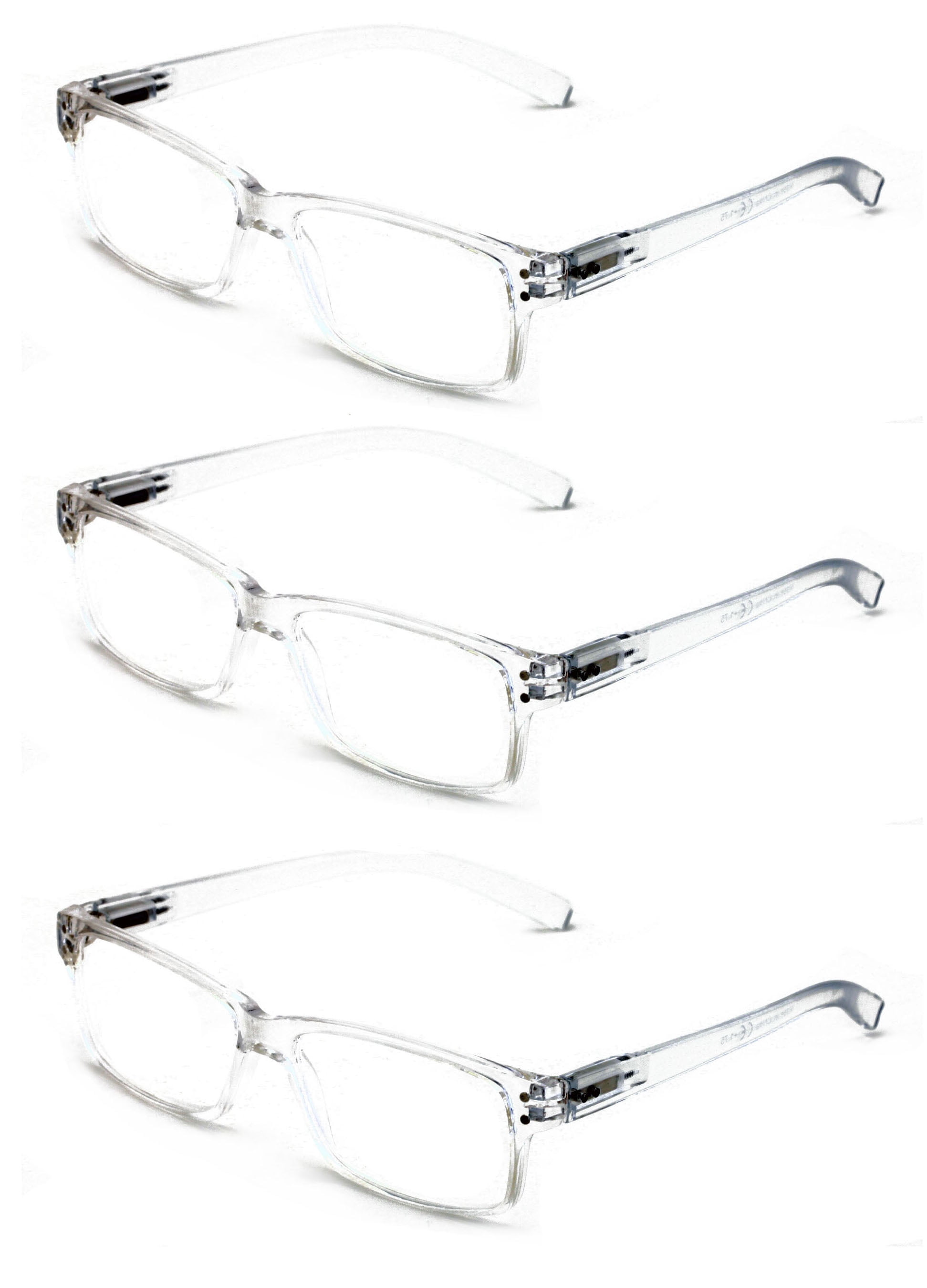 3 pairs of men women rectangular modern reading glasses - comfortable ...