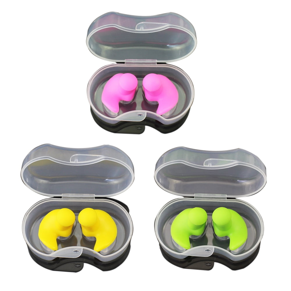 3 pairs of silicone waterproof earplug professional swimming earplug ...