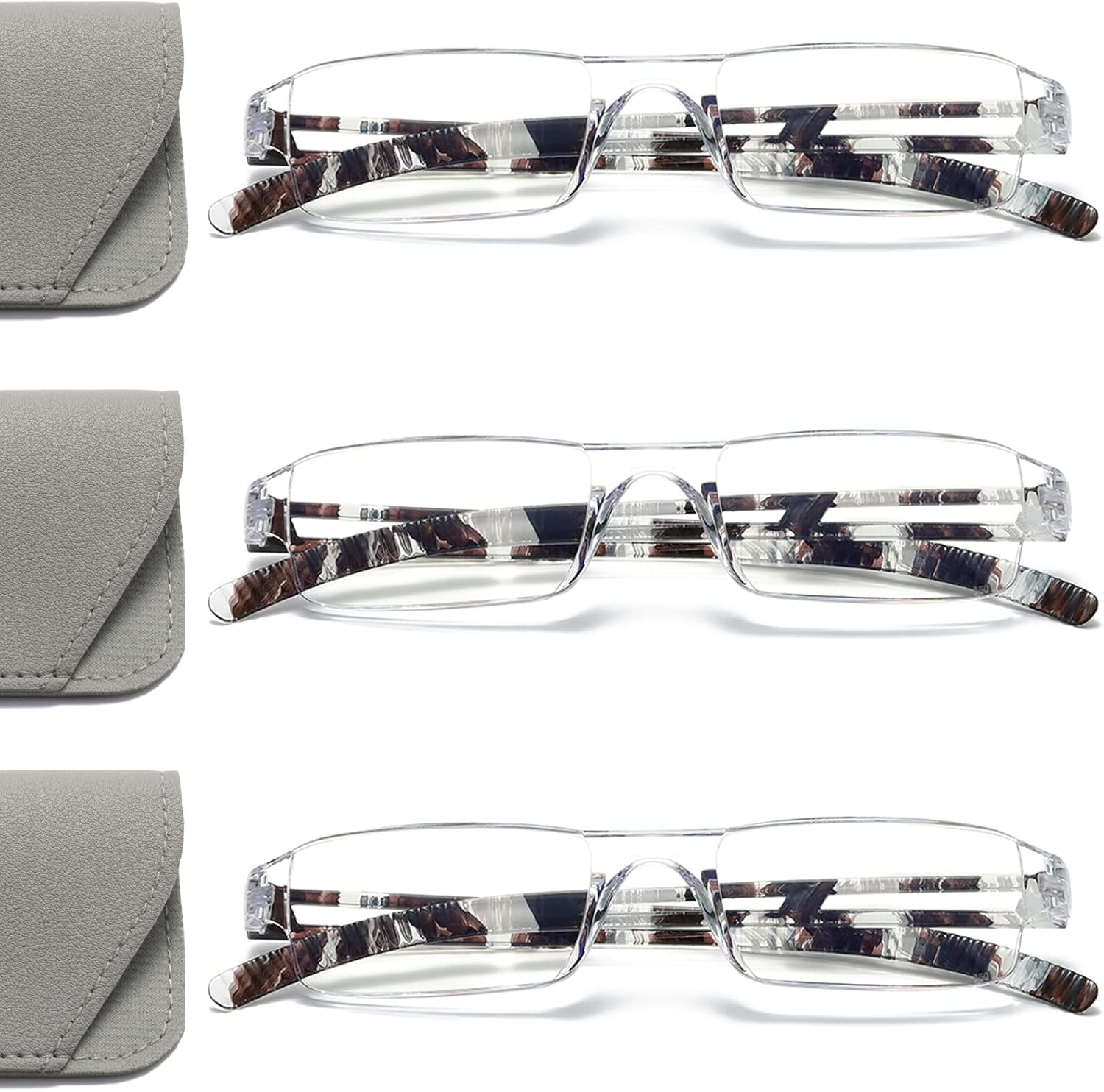 3 pairs of reading glasses, blue light blocking glasses, computer ...