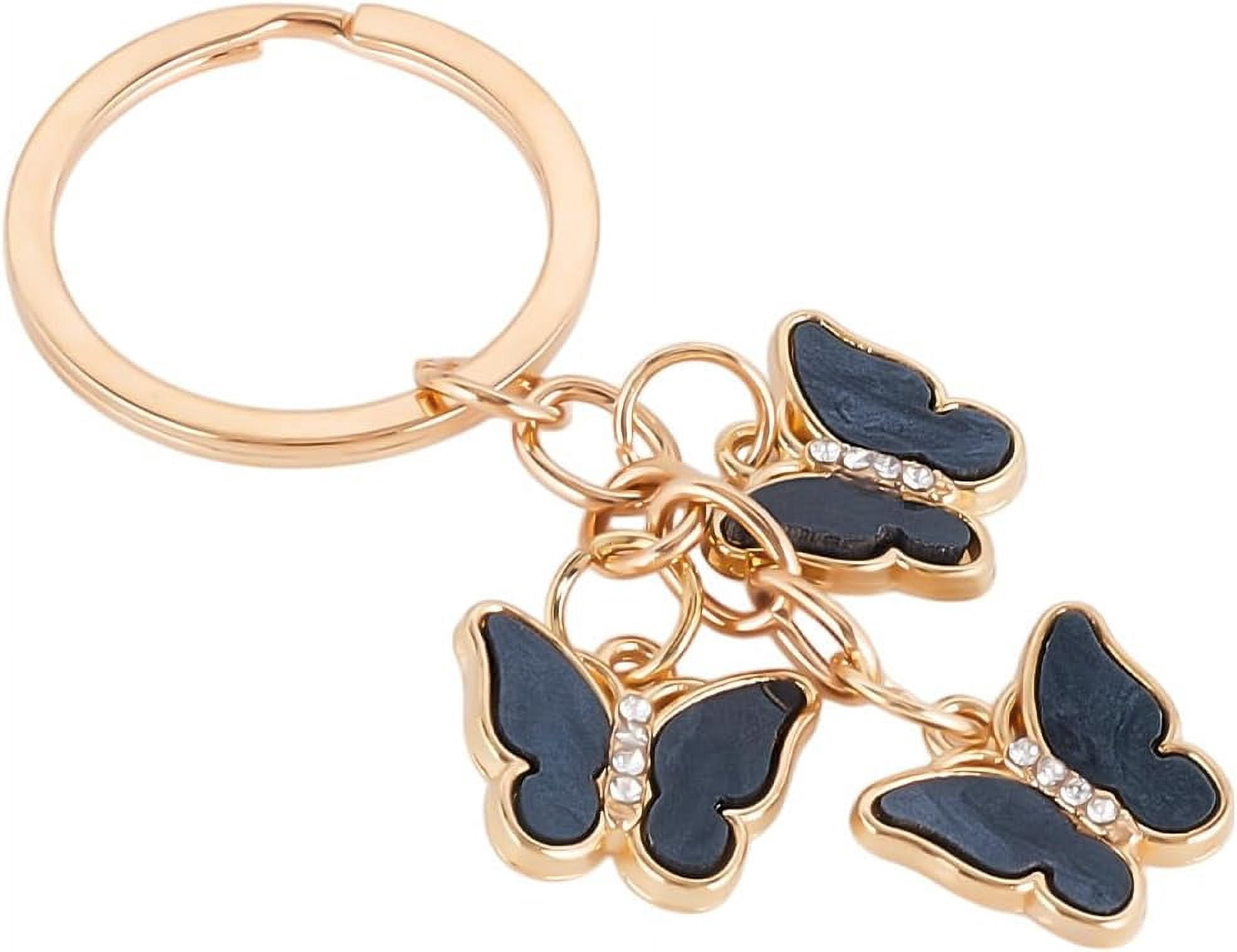 3 pc 3Pcs Metal Butterfly Keychain Butterflies Key Chain Golden Zinc ...