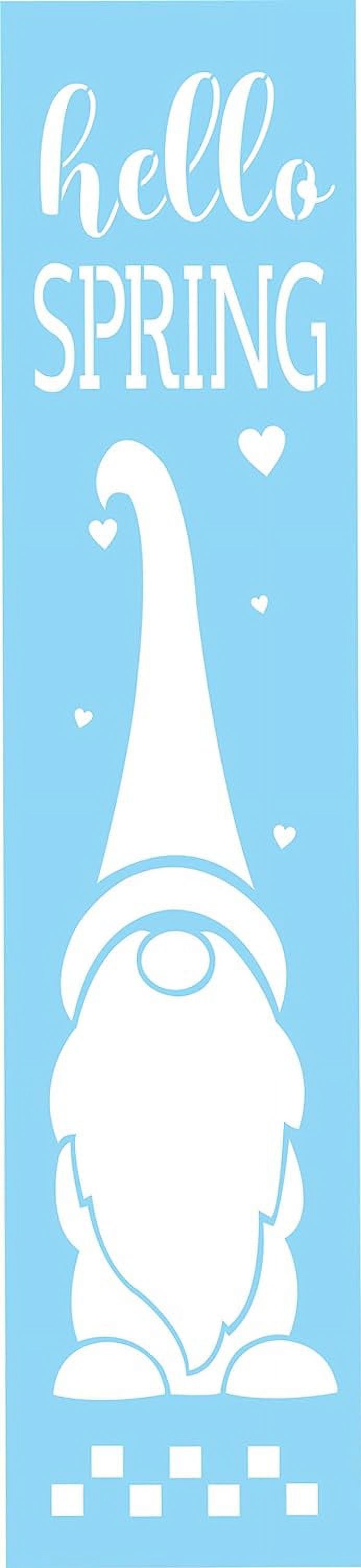 3 Pc 48" Stencil Hello Spring Gnome Seasonal Holiday Porch DIY Vertical ...