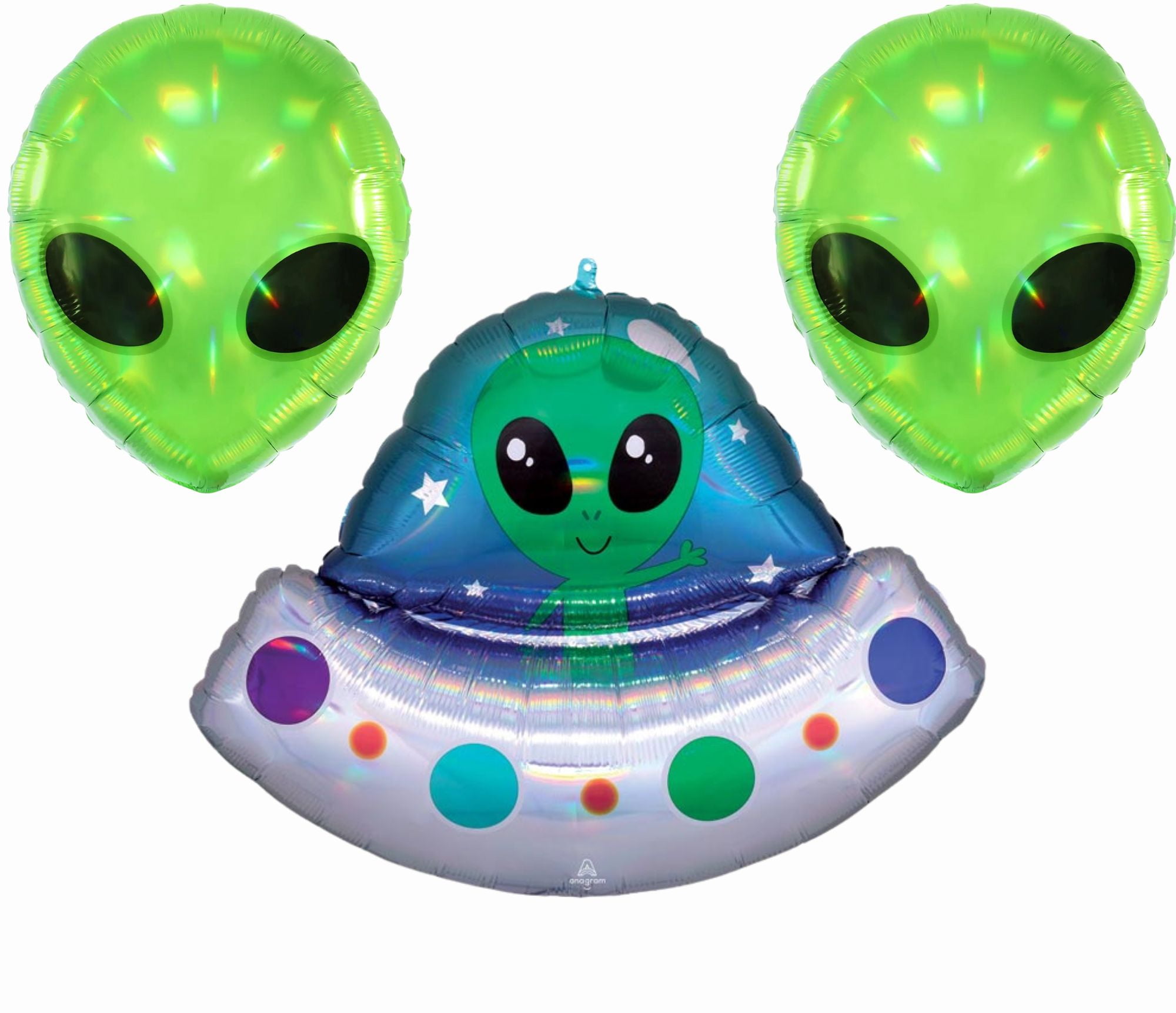 3 pc Aliens Spaceship Birthday balloons Decorations supplies Bouquet ...