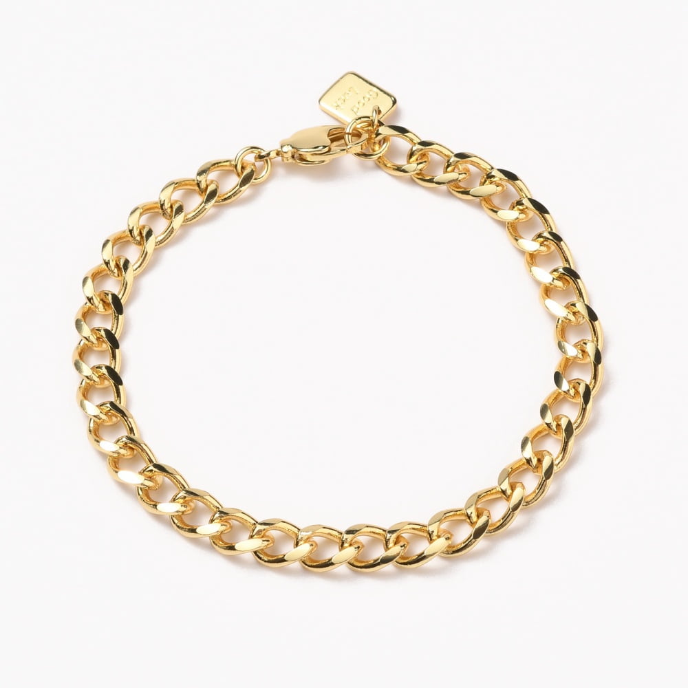 3 pc Brass Cuban Link Chain Bracelets with Lobster Claw Clasps Long ...