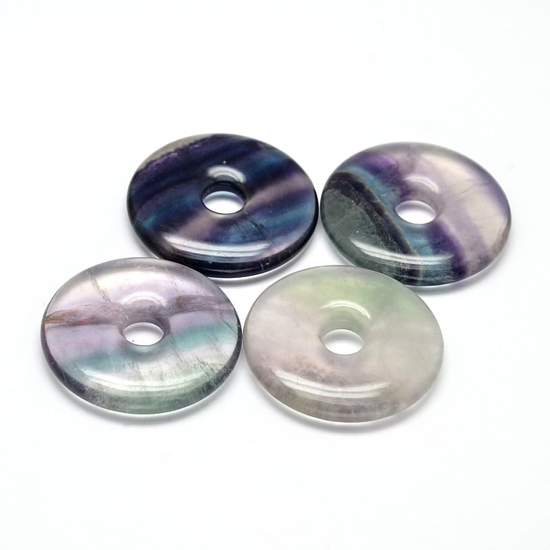 3 pc Donut/Pi Disc Natural Fluorite Pendants 30x5mm Hole: 6mm - Walmart.com