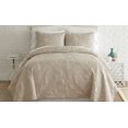 3 pc Embroidered quilt set Sand/Brown King - Walmart.com