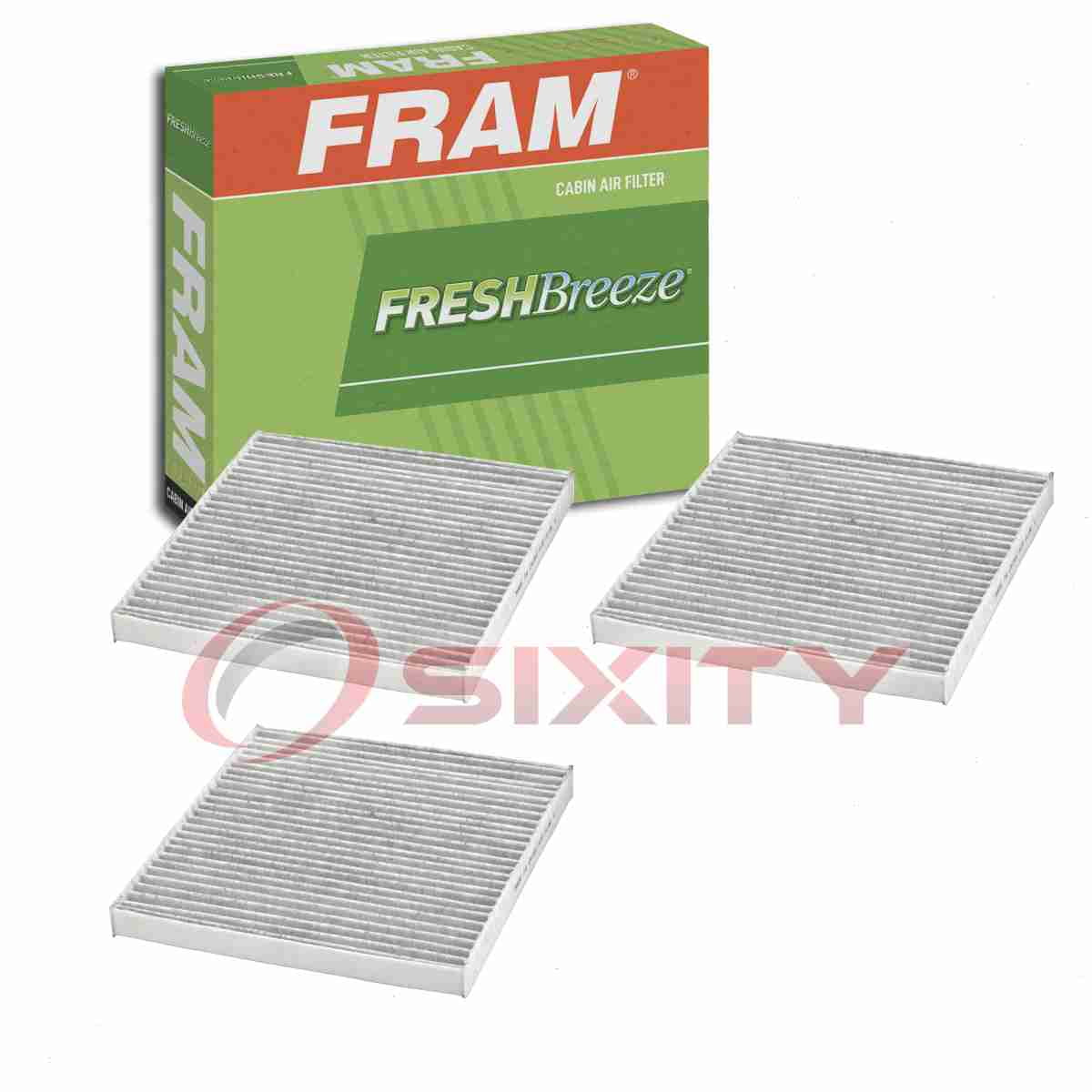 3 pc FRAM CF10374 Fresh Breeze Cabin Air Filters for 9369 AKX35347 BE8Z ...