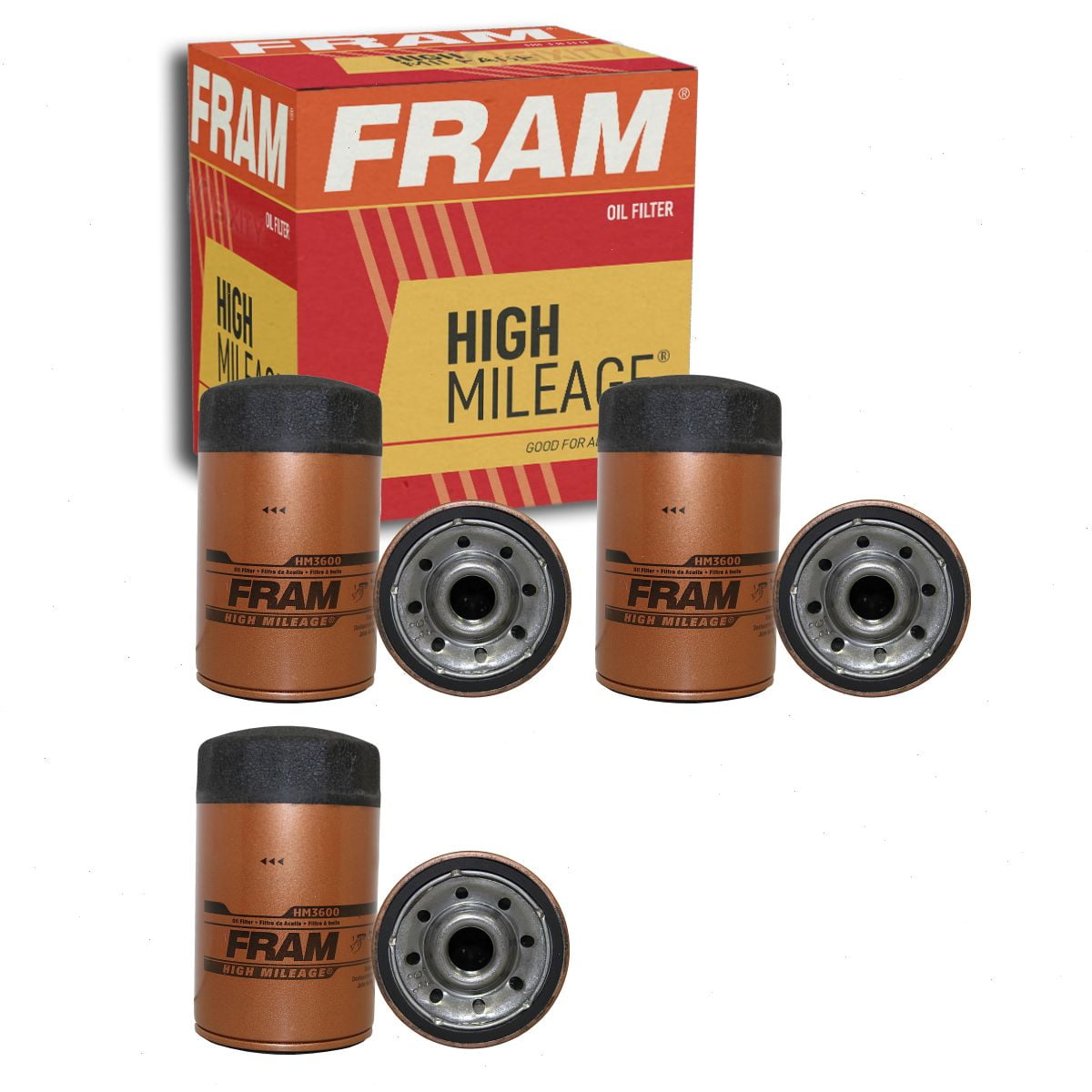 3 pc FRAM HM3600 High Mileage Engine Oil Filters for 51372XP F161A ...