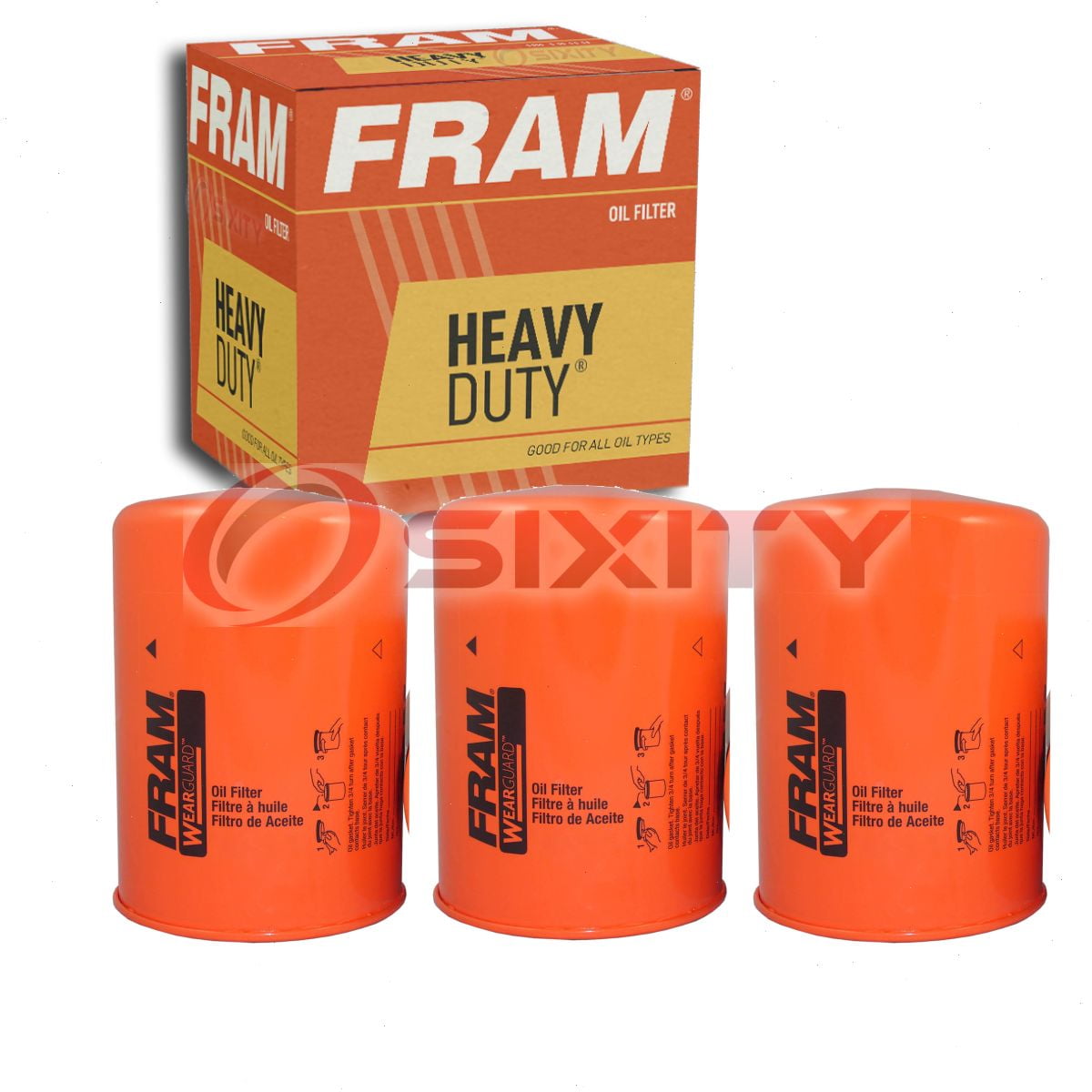 3 pc FRAM PH20A Heavy Duty Engine Oil Filters for 540 LF215 MD013661 ...