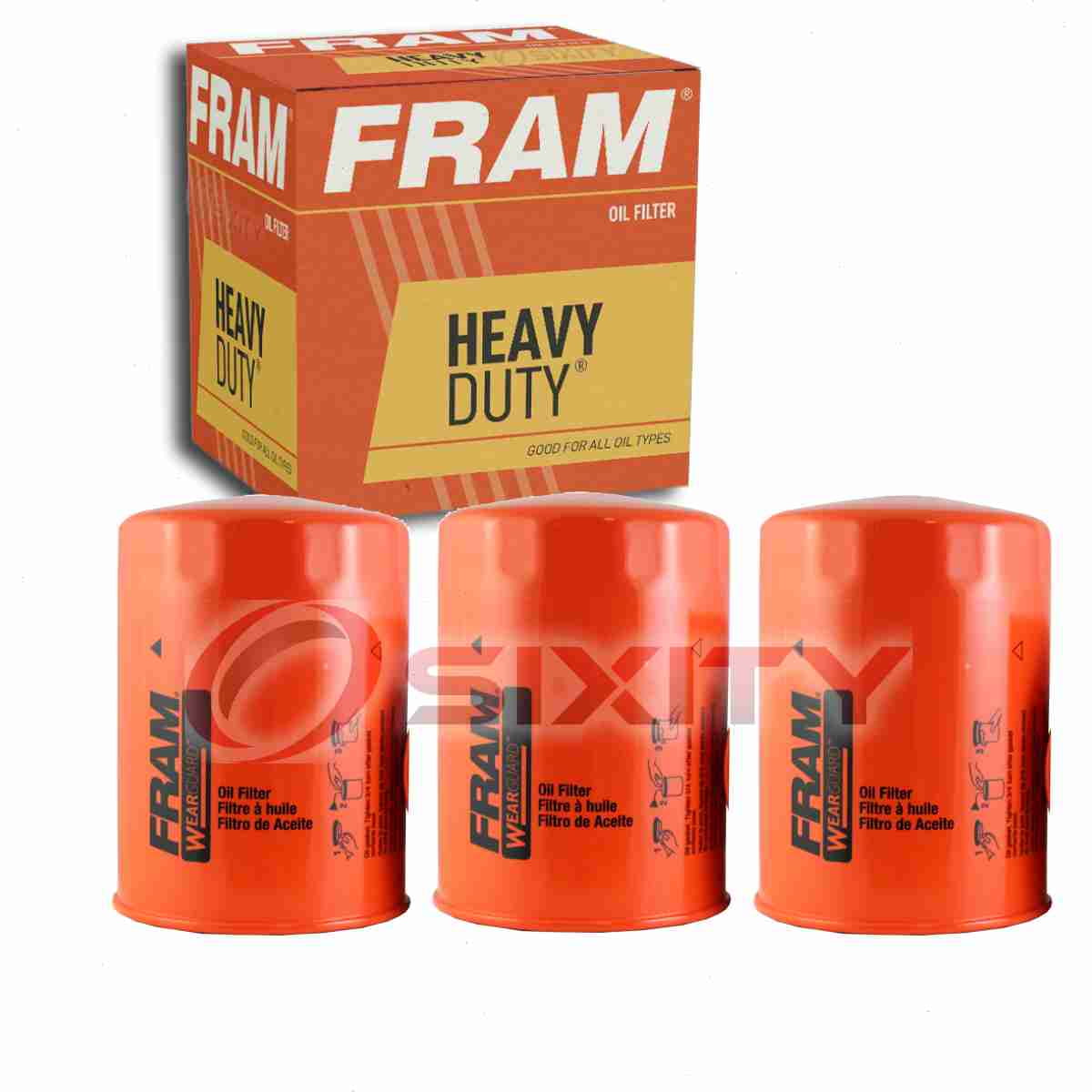 3 pc FRAM PH21 Heavy Duty Engine Oil Filters for HF922 PF2048 V37624 ...