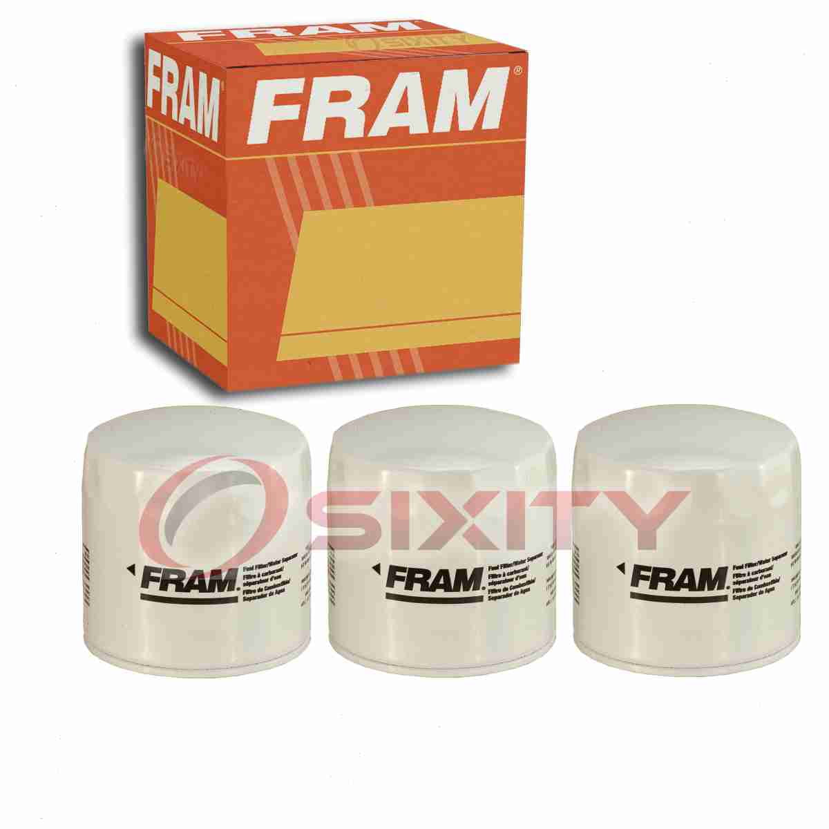 FRAM PS3808 Fuel Water Separator Filters 3 pc, Replacement for ACDelco ...