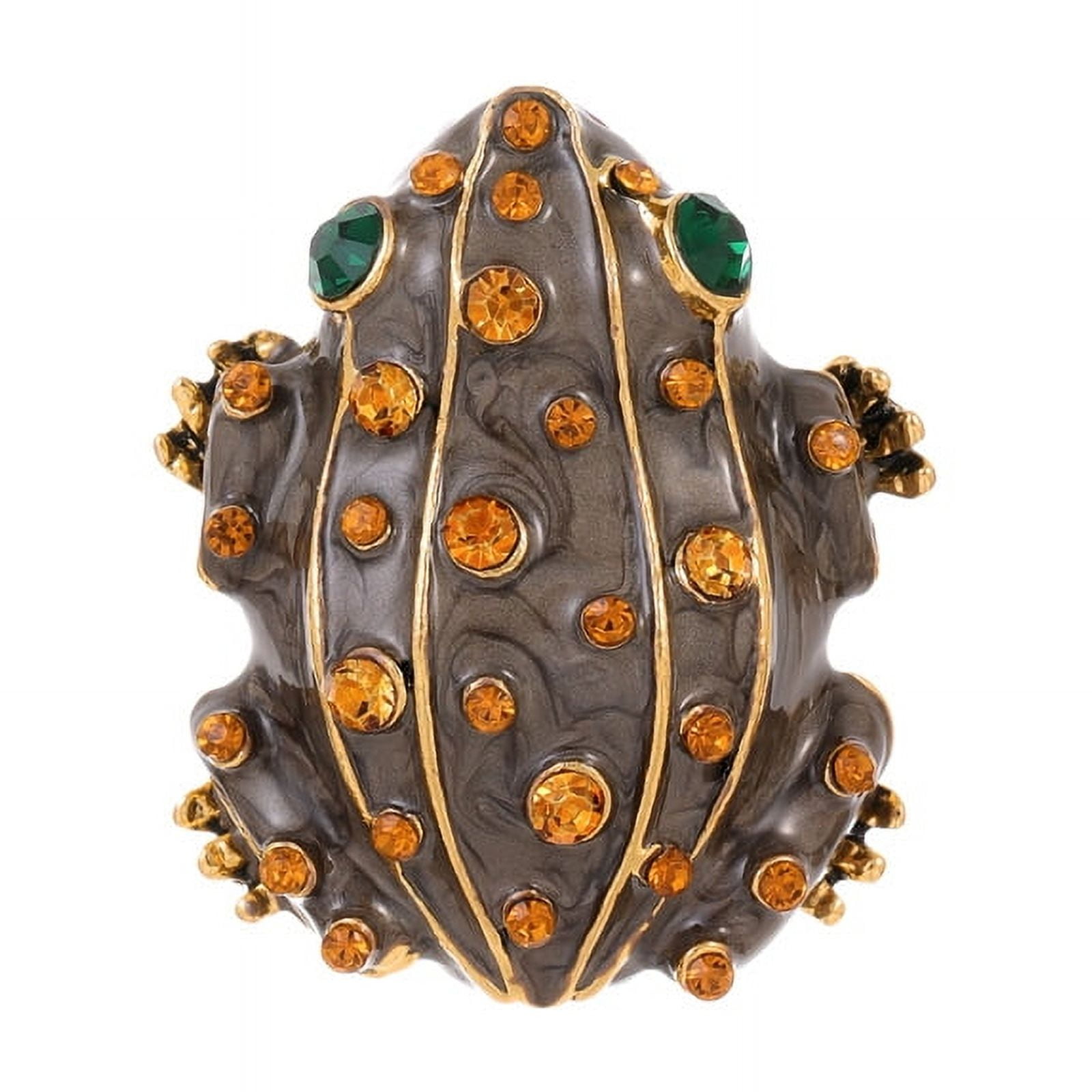 3 pc Frog Alloy Enamel Safety Pin Brooch with Rhinestone Antique Golden ...