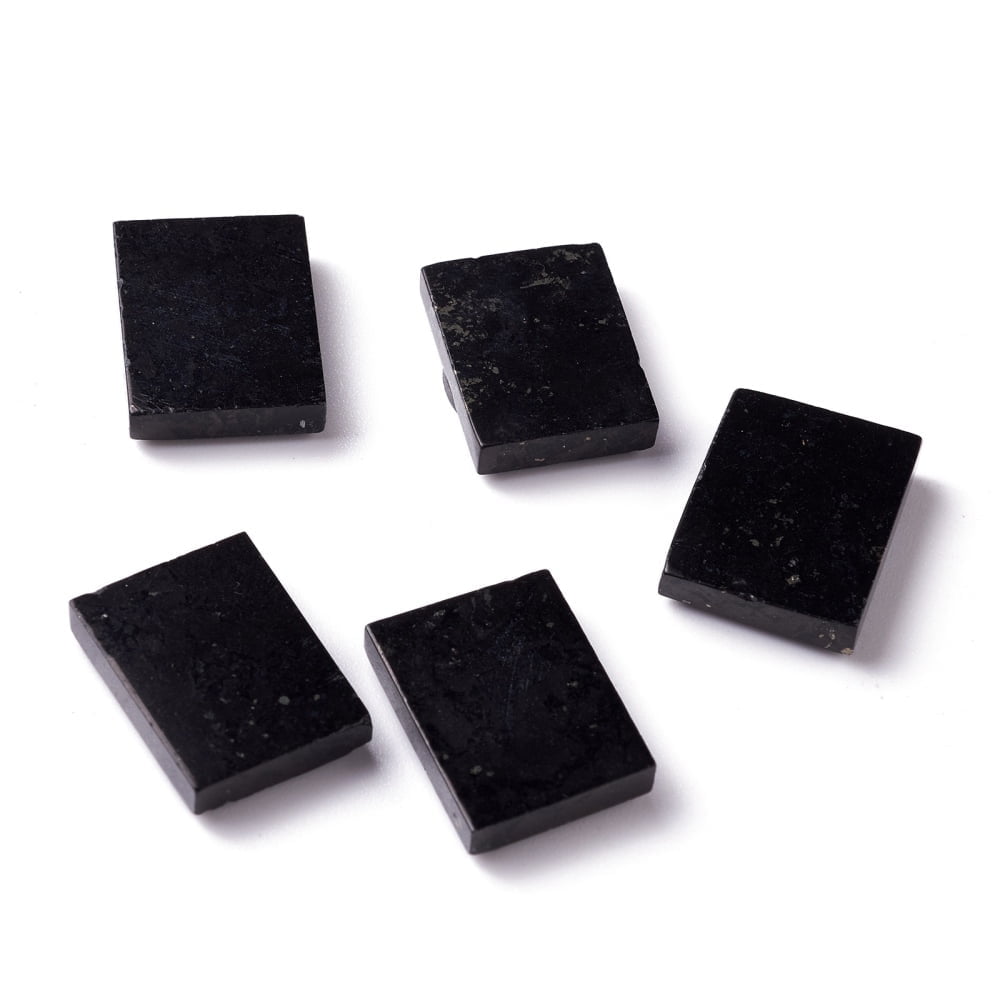 3 pc Natural Shungite Cabochons Rectangle 21~22x15.5~16.5x4.5~5mm ...