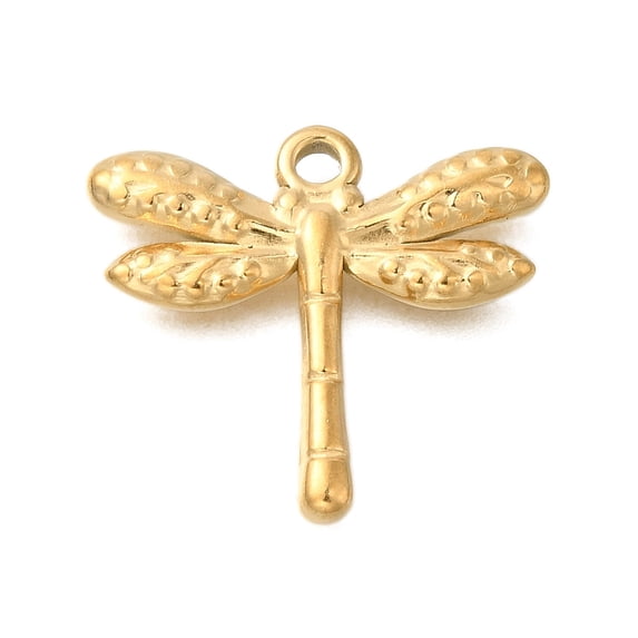3 pc PVD Vacuum Plating 201 Stainless Steel Pendants Dragonfly Charm ...