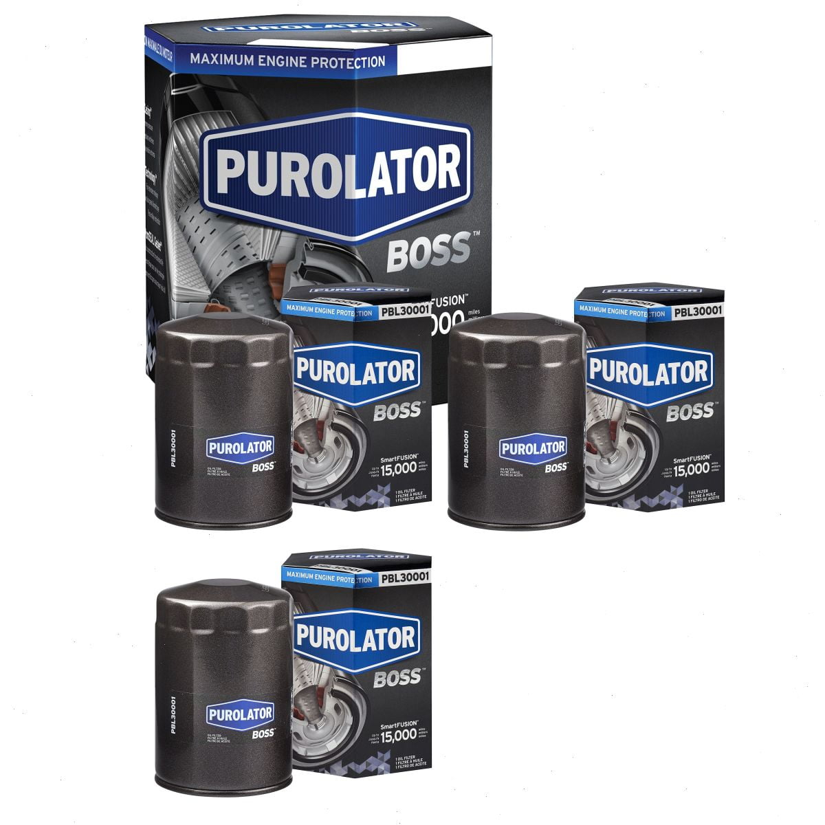 3 pc Purolator BOSS PBL30001 Engine Oil Filters for Oil Change ...