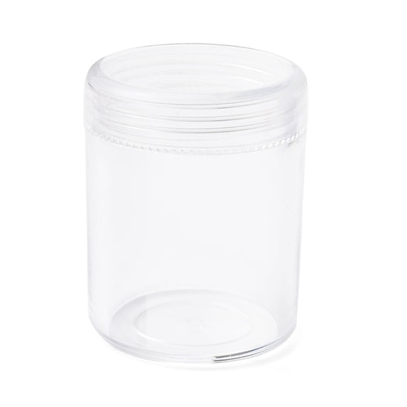 3 pc Round Plastic Bead Containers with Screw Top Cap Clear 3.9x5cm ...