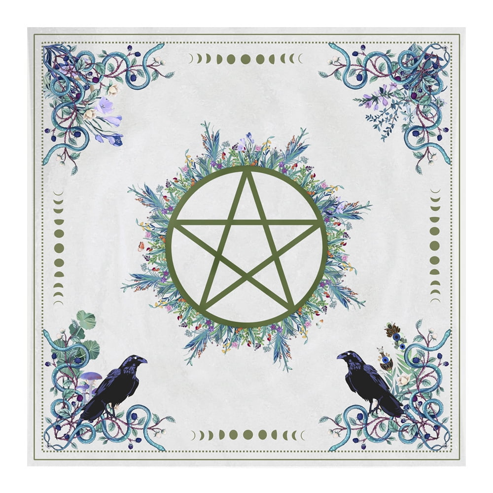 3 pc Velvet Altar Mats Pentagram & Flower Pattern Tablecloth Tarot Card ...