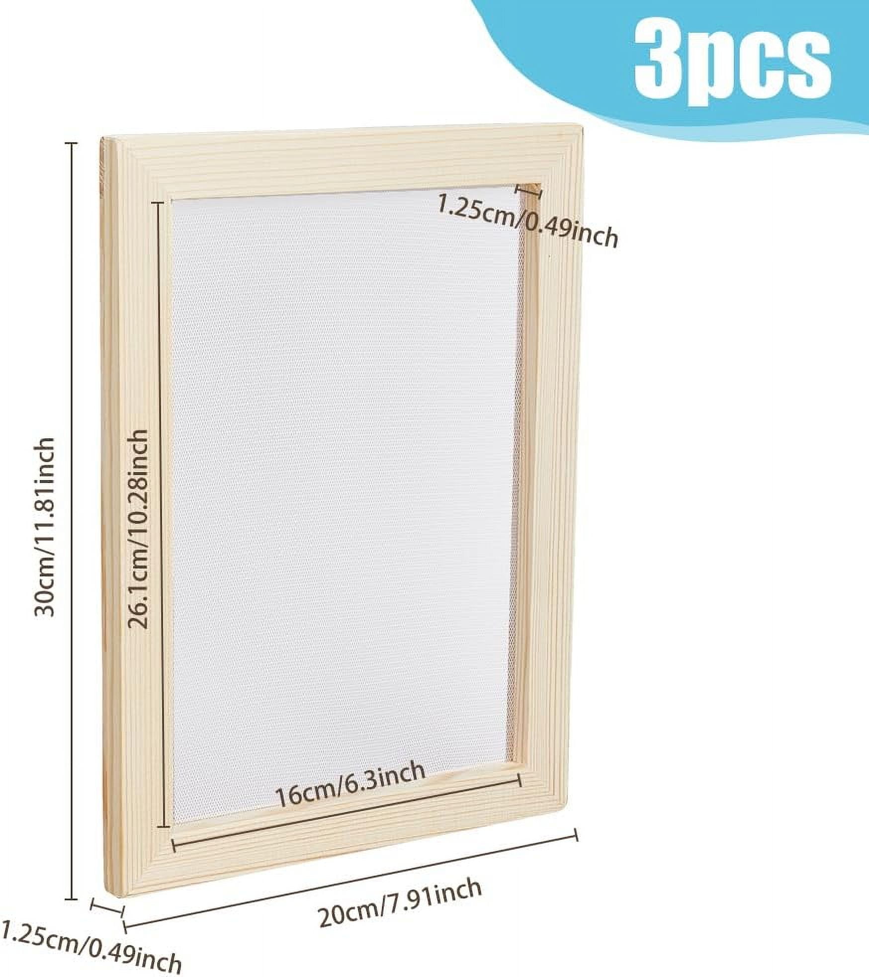 3 pc Wood Paper Making Frame 30X20.1cm Screen Tools Blanched Almond ...