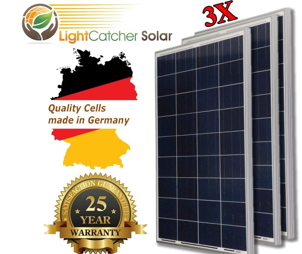 (3 pcs) 100W Watts 100 Watt Solar Panel Off Grid 12 Volt 12V RV Boat ...