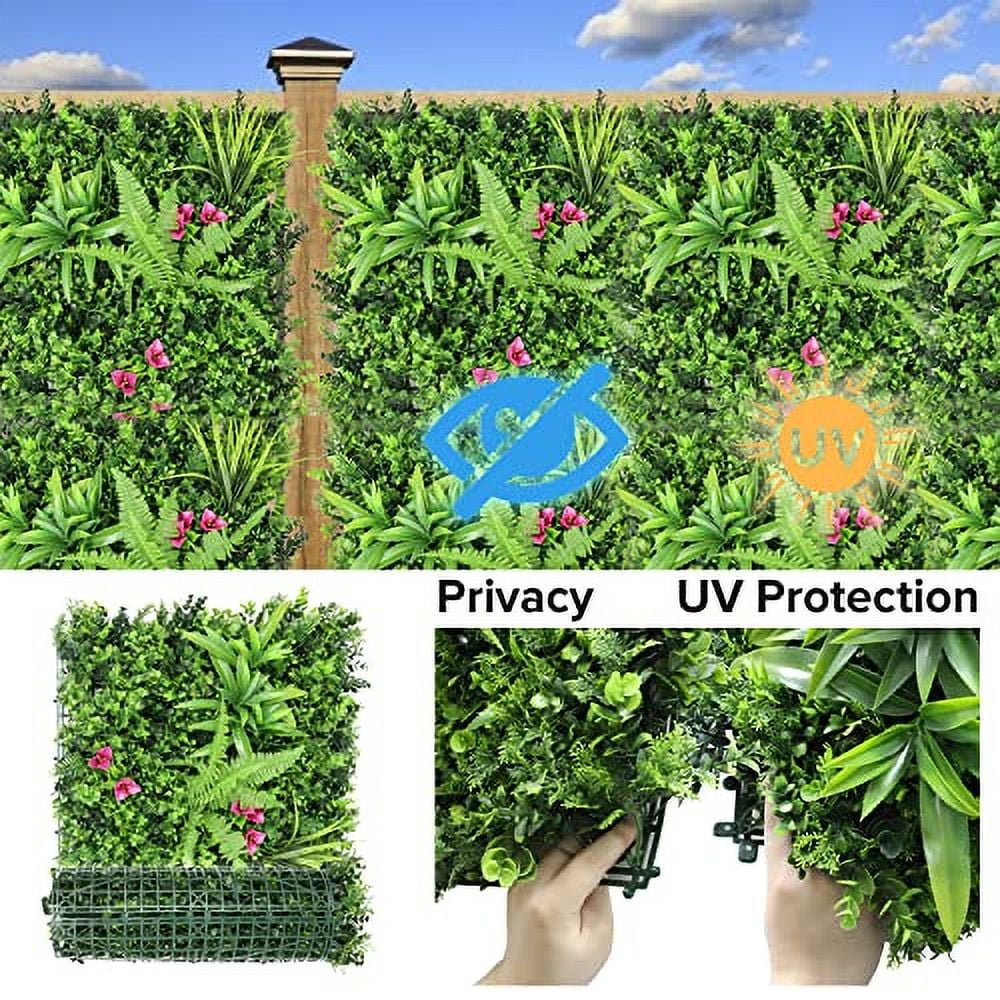 3 pcs 20" x 20" Artificial Boxwood Panel Hedge Topiary Plant Grass ...