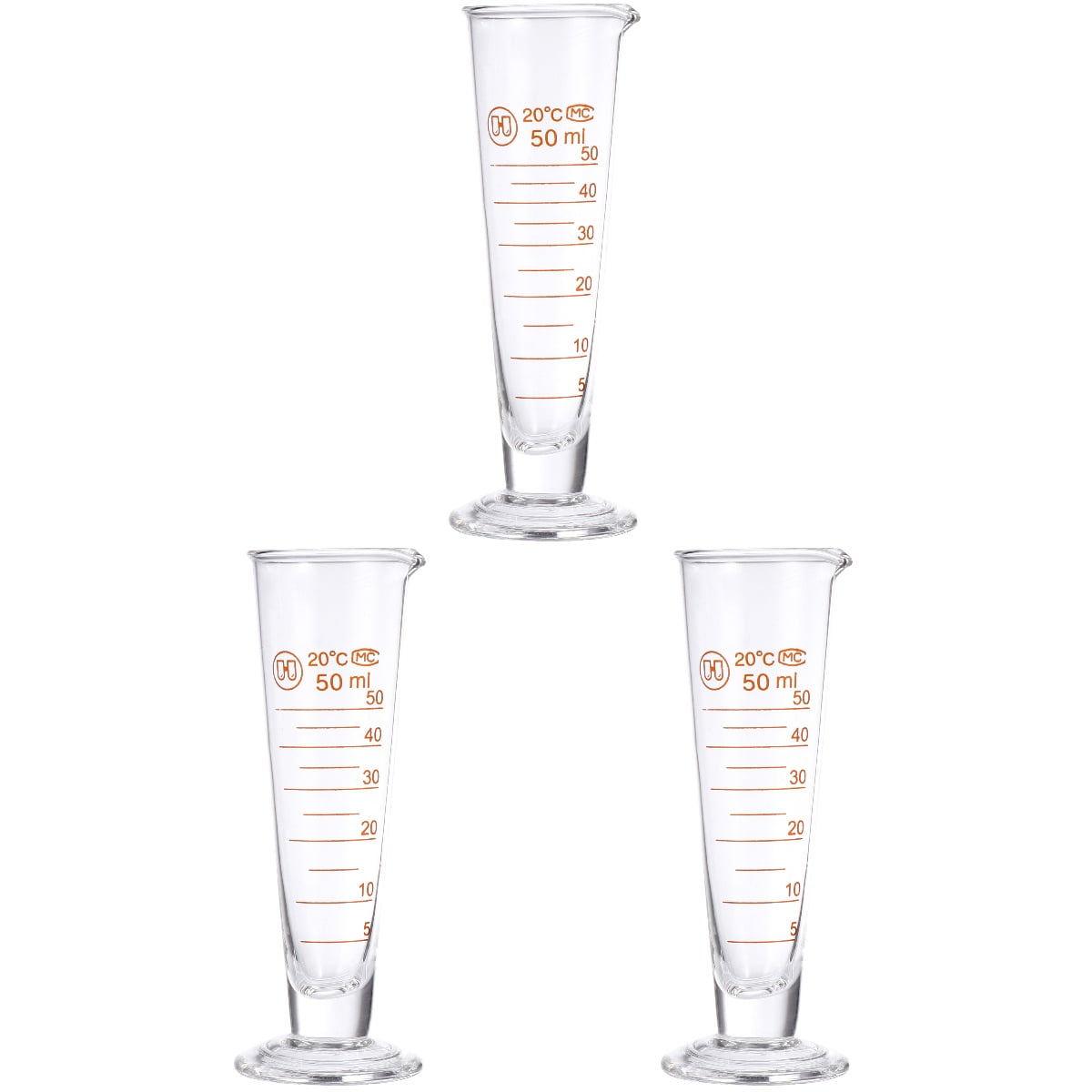3 Pack 50ml Laboratory Graduated Measuring Cups Transparent Liquid ...