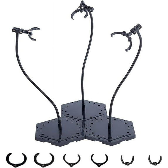 3 pcs Action Figure Stand Figure Stand Black Assembly Action Figure ...