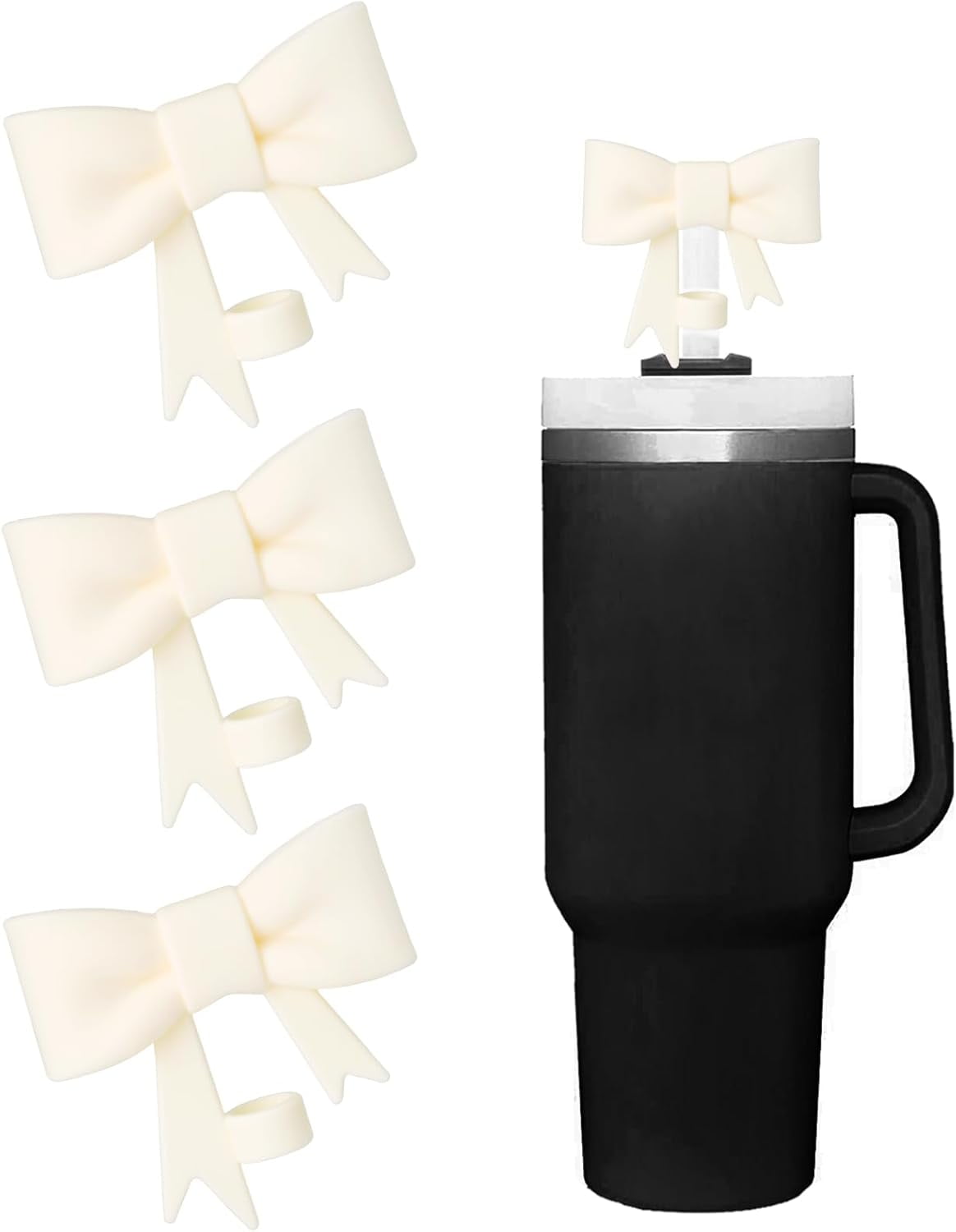 3 pcs Bow Straw Covers Cap Toppers Compatible with Stanley 30&40 oz ...