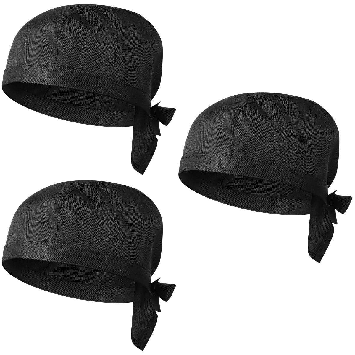 3 pcs Chef Hat, Black Chef Hat Kitchen Hats Baker Hat Unisex Scrub Cap ...