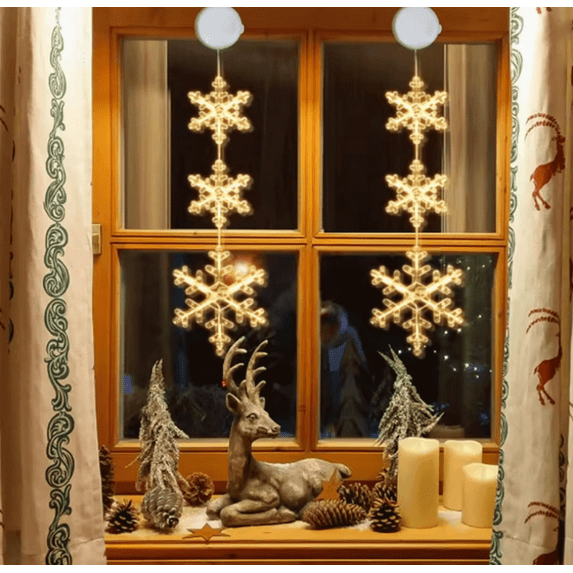 3 pcs Christmas Snowflake Window Lights，White Snowflake Christmas ...