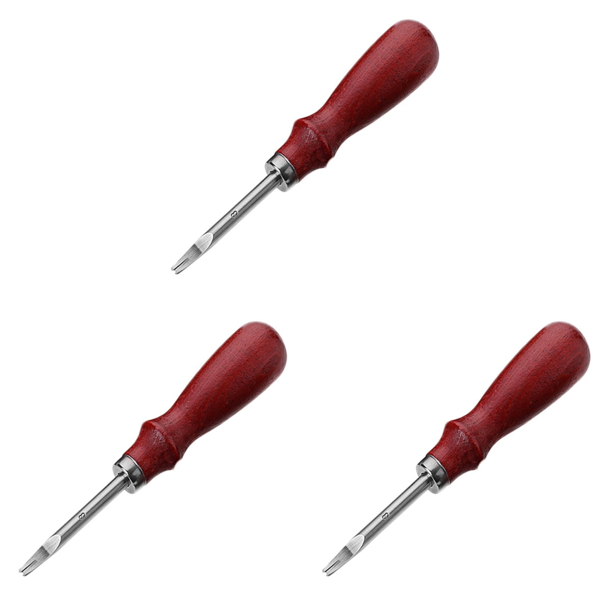 3 pcs DIY Leather Beveler Wooden Handle Leather Trimming Tool Sturdy ...