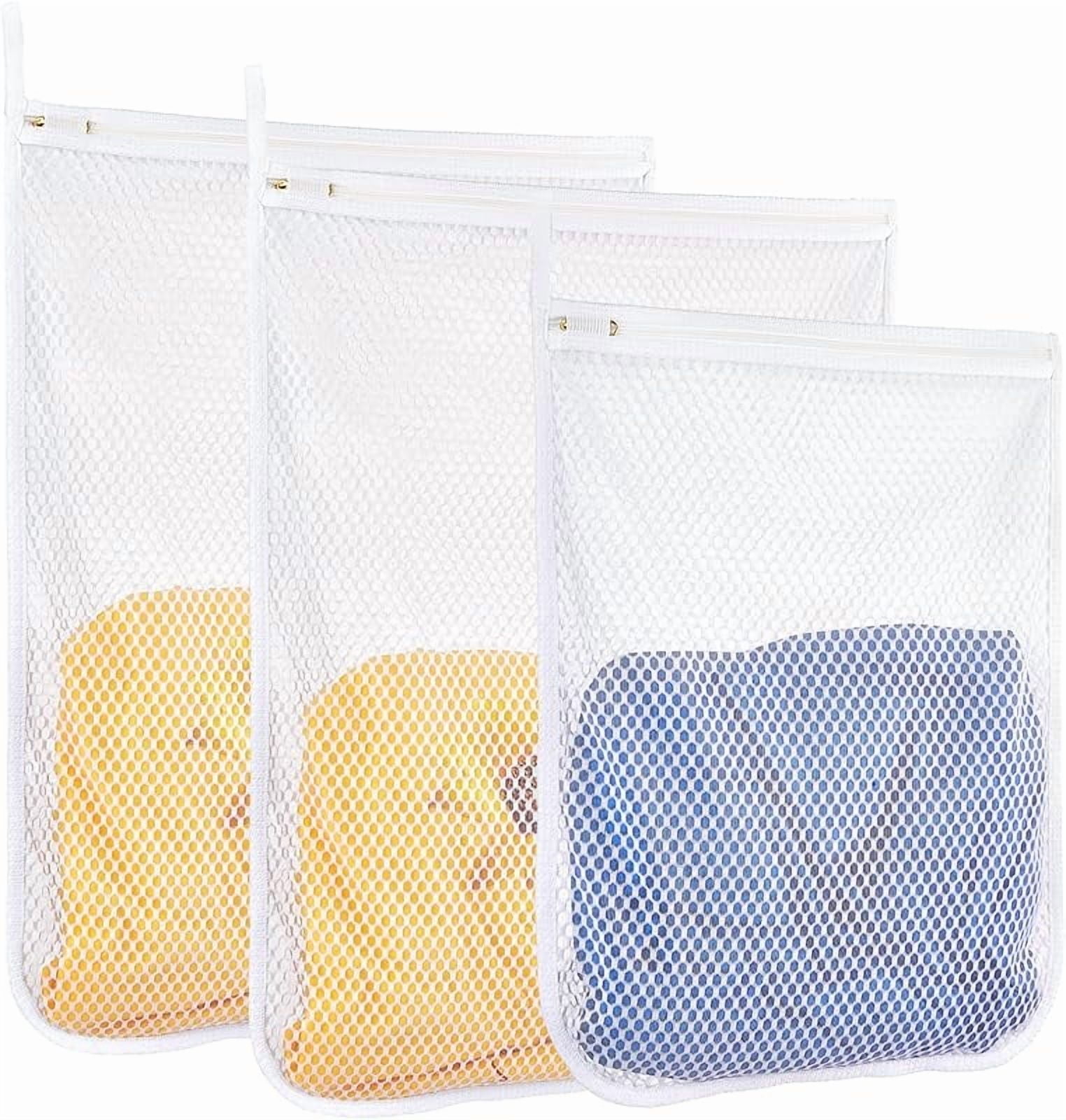 3 pcs Durable Honeycomb Mesh Laundry Bags for Delicates 12" x 15" (3 ...