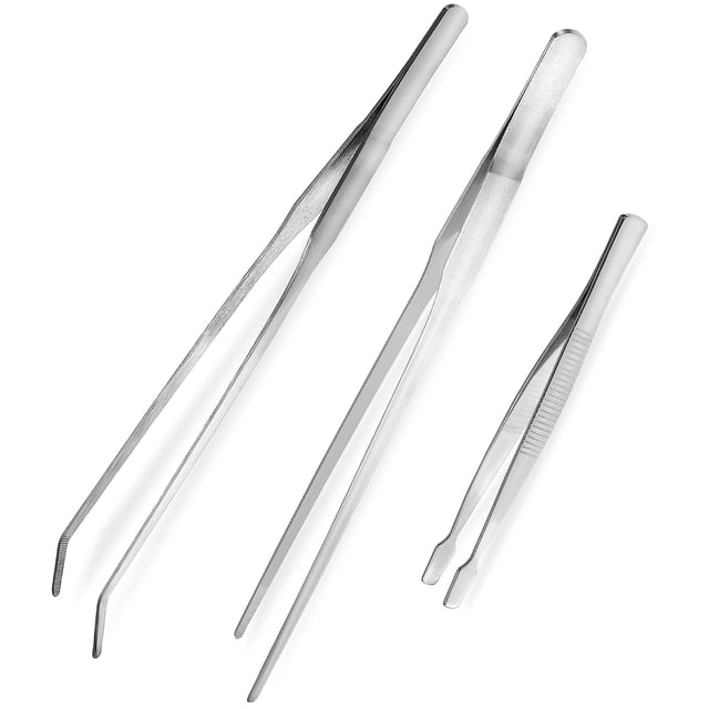 3 pcs Extra Long Tweezers Precision Tweezers Stainless Steel Tweezers ...