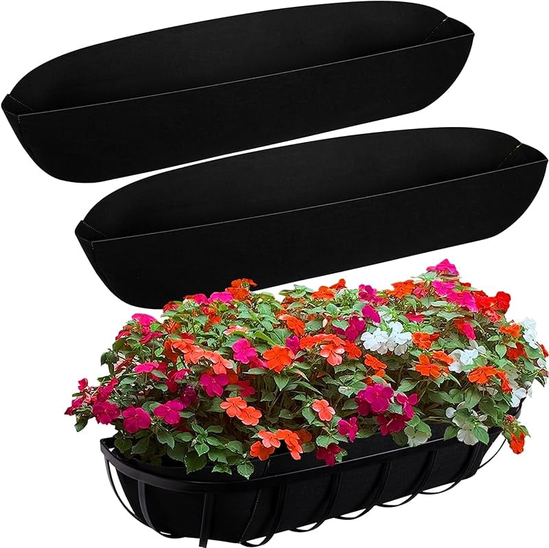 3 pcs Fabric Window Box liners-36 inch Fabric Planter Basket Liner ...