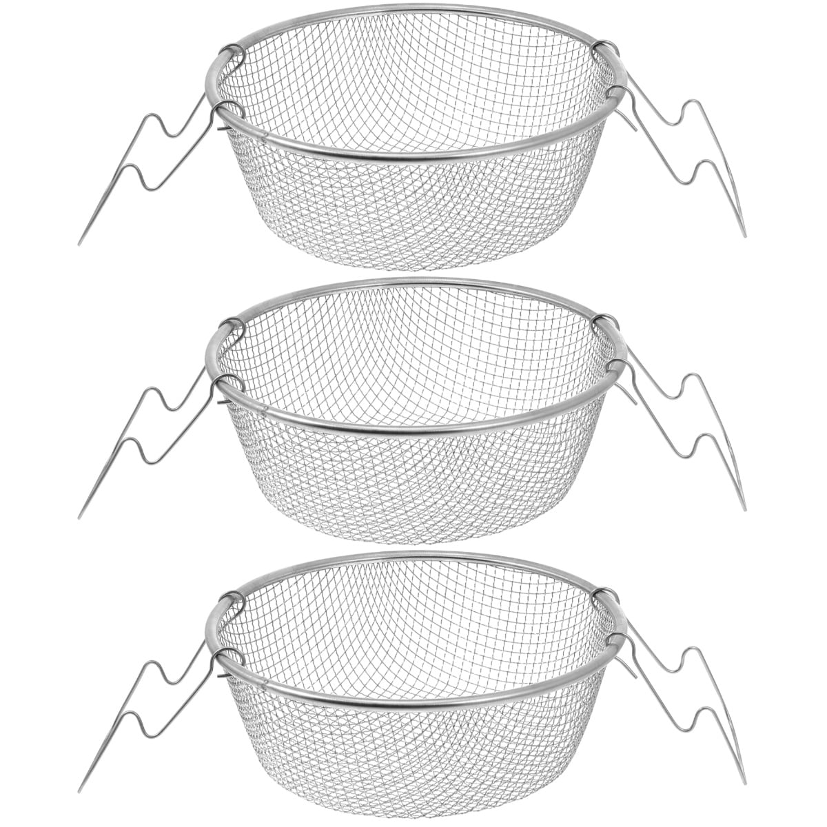 3 pcs Frying Basket Food Fried Basket Kitchen Stainless Steel Fry ...