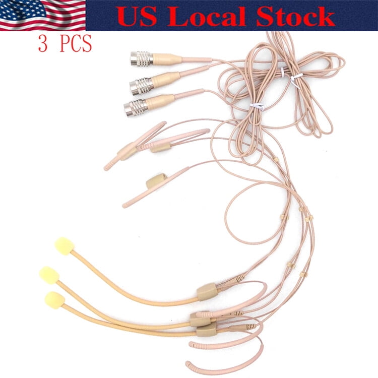 3 pcs Headset Microphone For Audio Technica Wireless System With Hirose ...