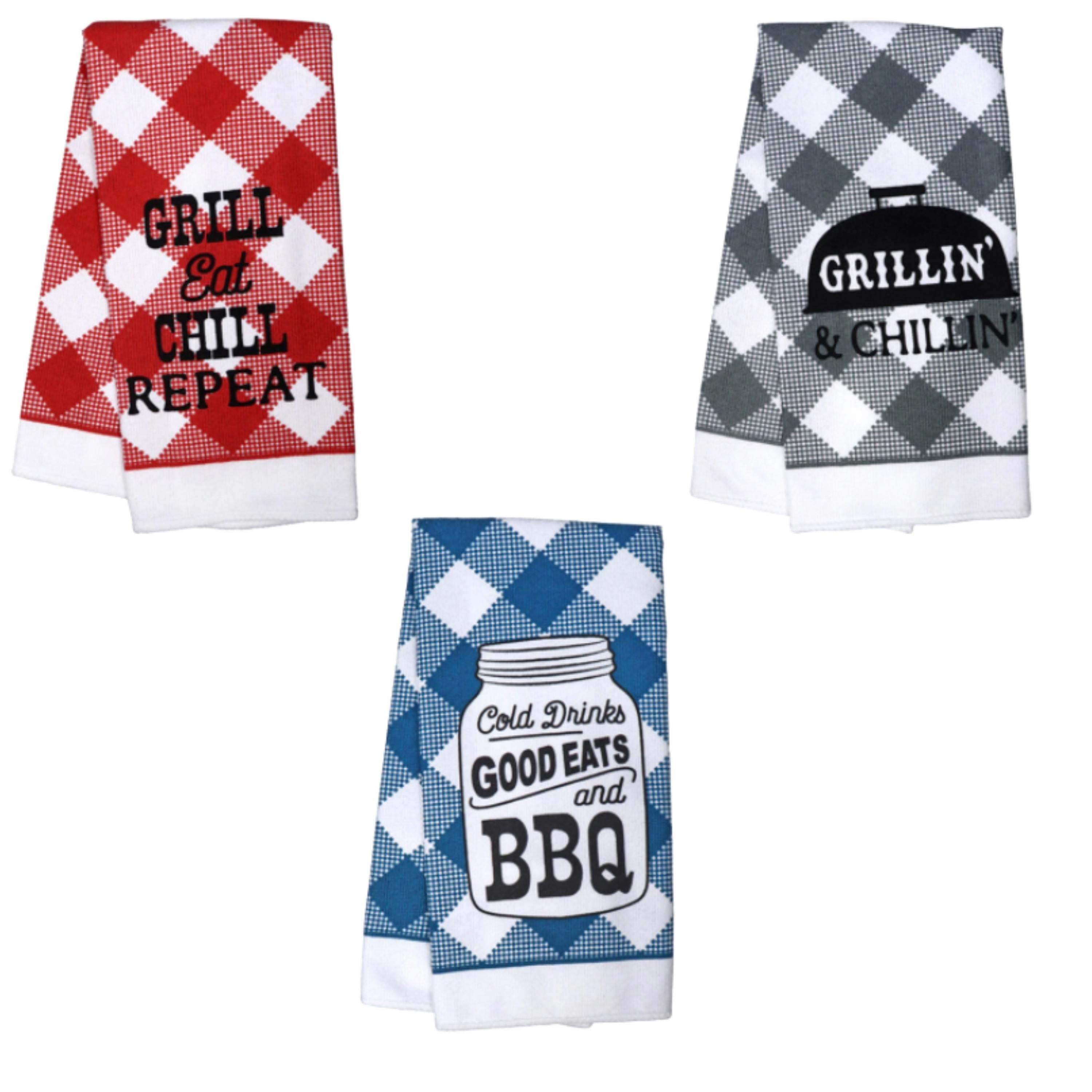 3 pcs Kitchen Towels Buffalo Plaid Home Collection Printed Summer ...