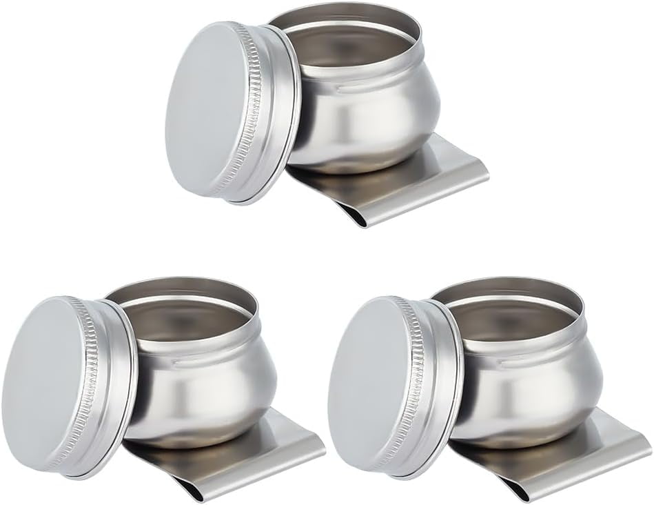 3 pcs Metal Stainless Steel Oil Painting Cups Single Palettes Container ...