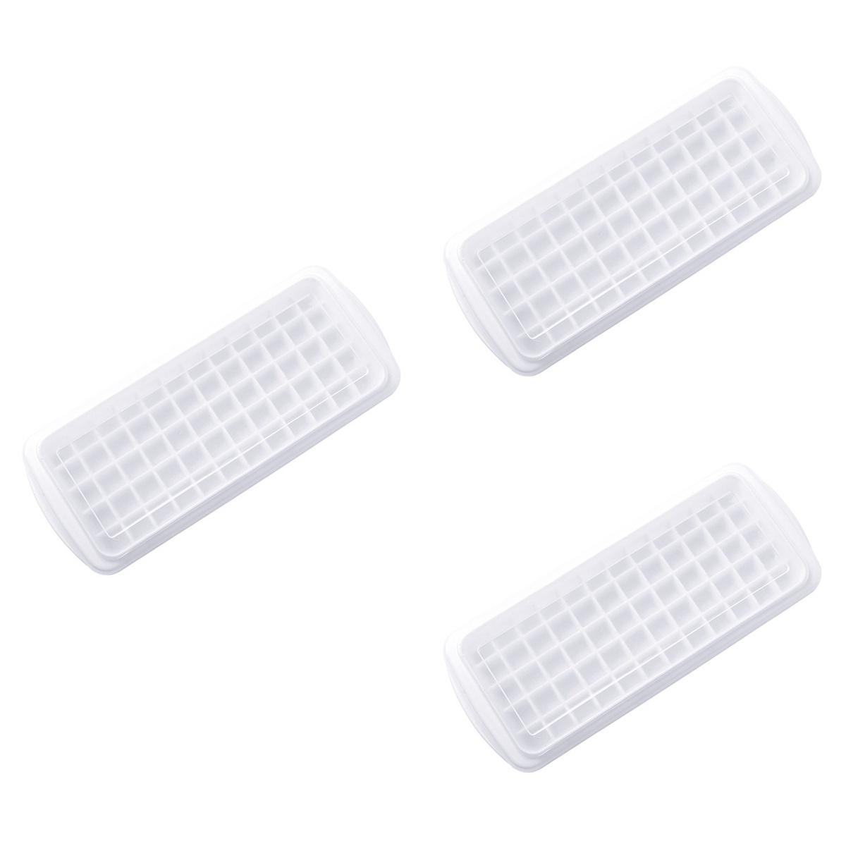 3 pcs Plastic Ice 60 Grids Ice Block with Cover Household Hand Made ...