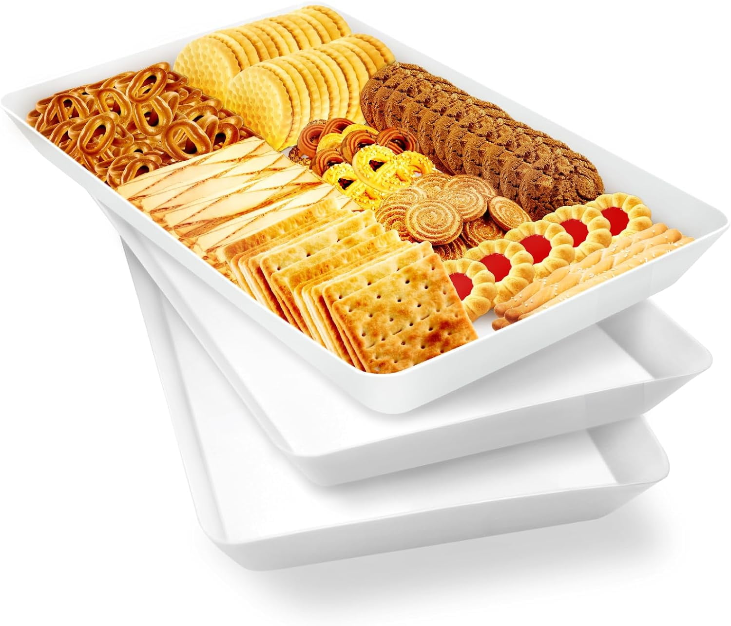 3 pcs Serving Tray for Entertaining, Serving Platters for Fruit ...