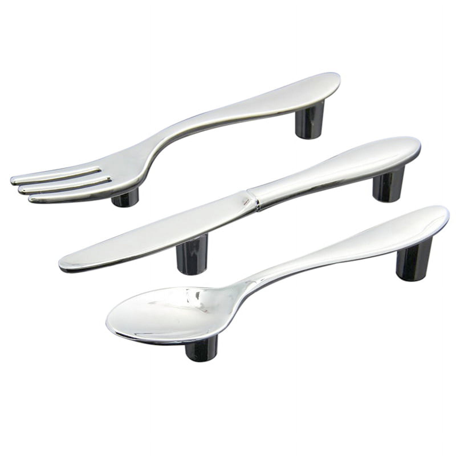 3 pcs Silver Kitchen cabinet Drawer Pull handles Knobs (Knife fork ...