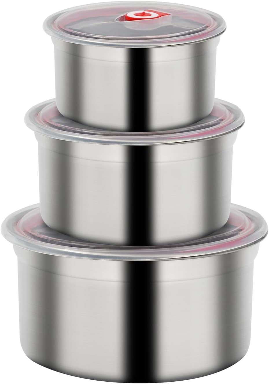 3 pcs Stainless Steel Food Storage Container with Lids Airtight Metal ...