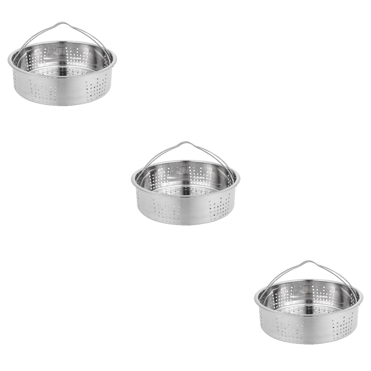 3 pcs Steamer Basket Food Steaming Strainer Steam Rack with Handles ...
