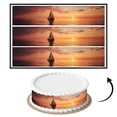 3 pcs Sunset Sailboat Calm Cake Strips Edible birthday cake strips ...