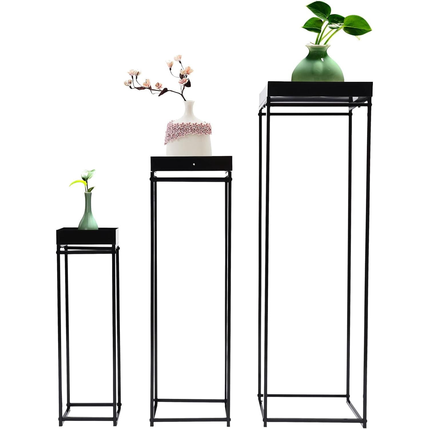 3 pcs Tall Indoor Plant Stands,Metal Plant Shelf Stand Outdoor Potted ...