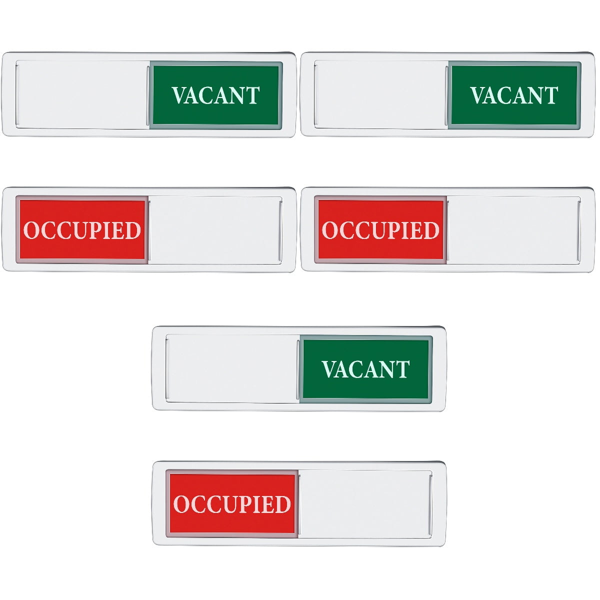 3 pcs Vacant Occupied Sign Bathroom Restroom Door Slider Magnetic ...