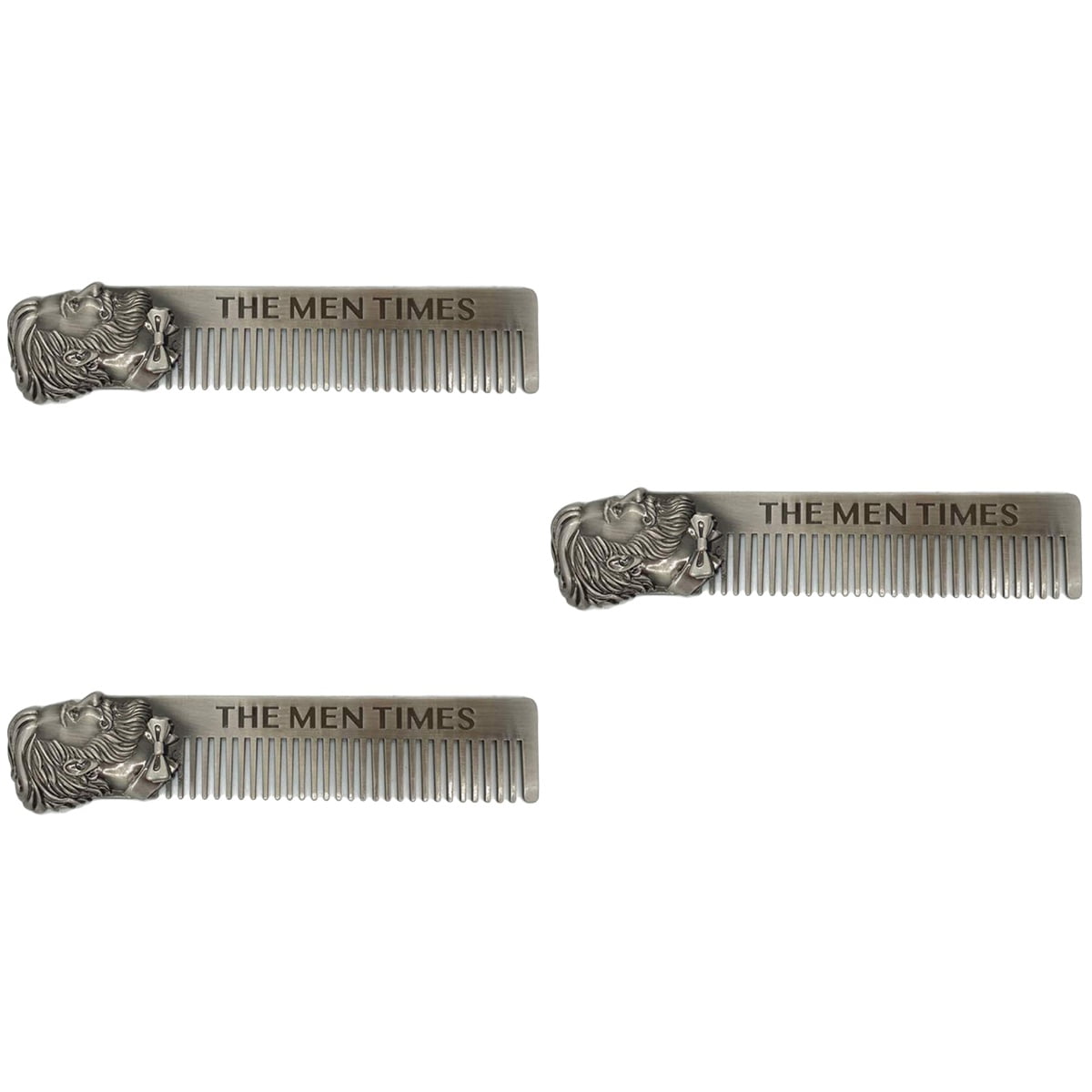 3 pcs Vintage Men Beard Comb Stainless Steel Beard Shaving Brush Men's ...