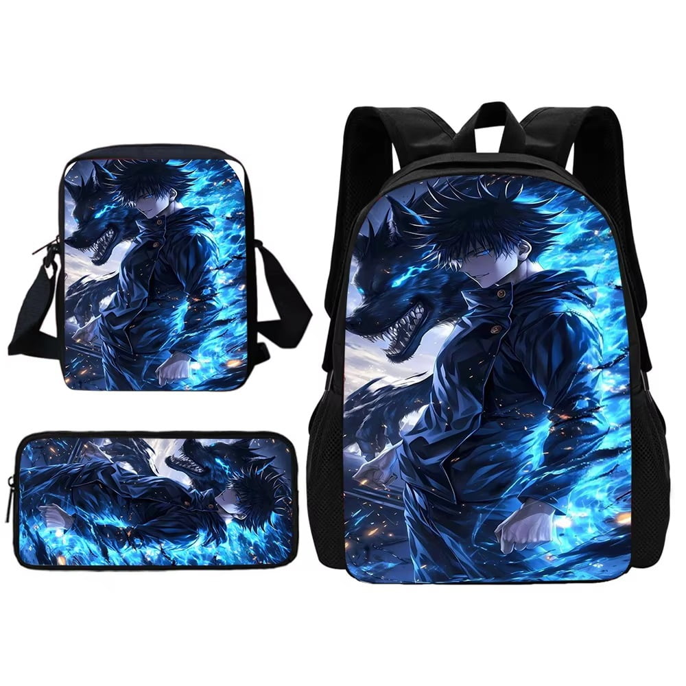 3 pcs set Jujutsu Kaisen Satoru Gojo Backpack With Shoulder Bag Pencil ...